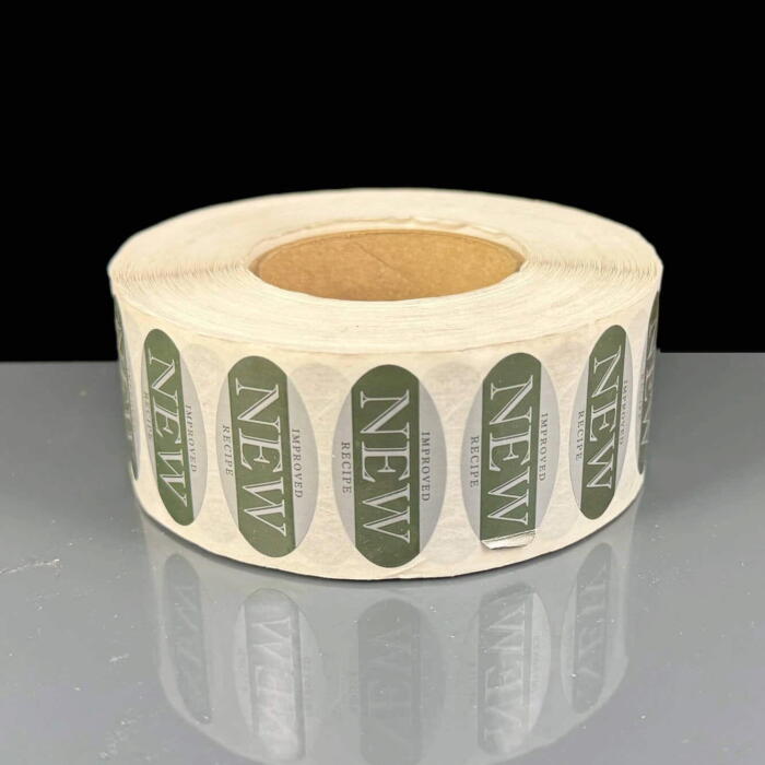 Silver New Improved Recipe Food Packaging Labels