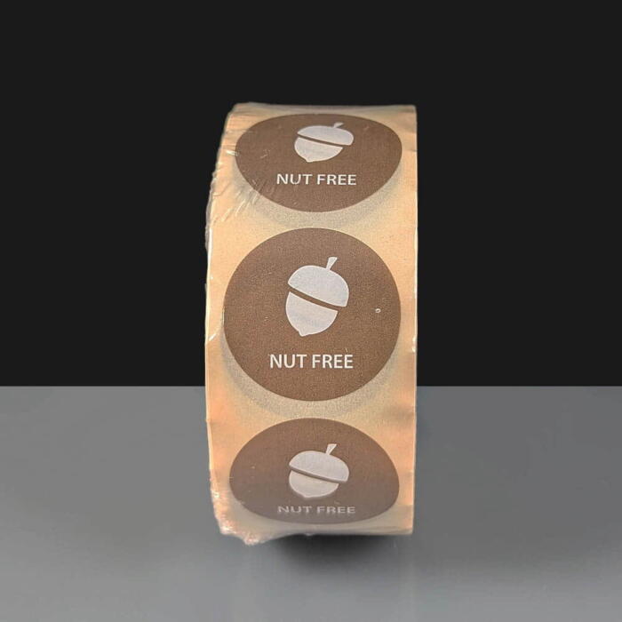 Brown Nut Free Food Packaging Label