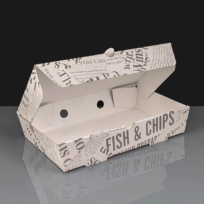 Small Corrugated Newspaper Fish and Chip Packaging Boxes