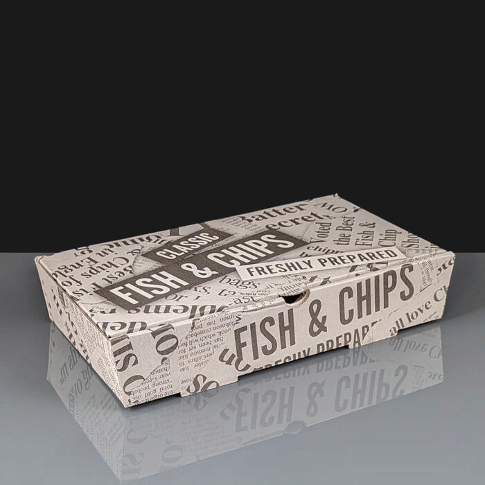 Small Corrugated Newspaper Fish and Chip Packaging Boxes