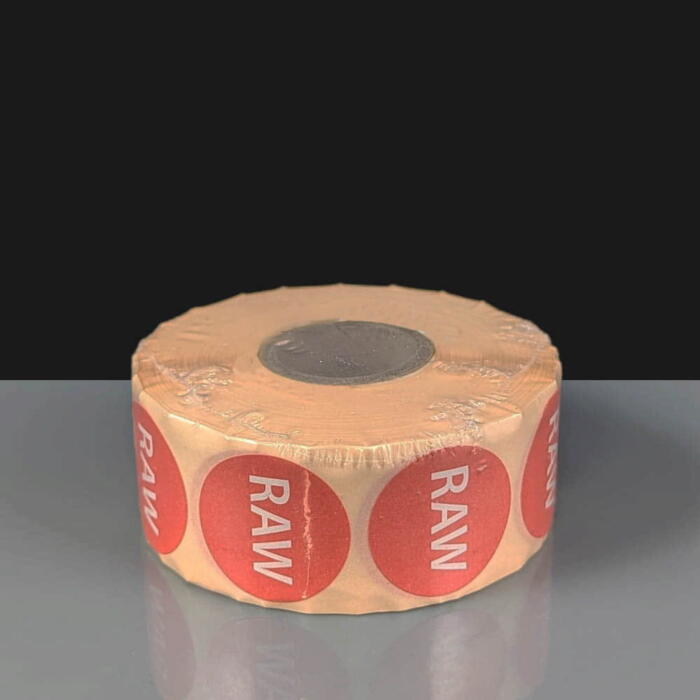 Red Raw Round 25mm Food Packaging Label