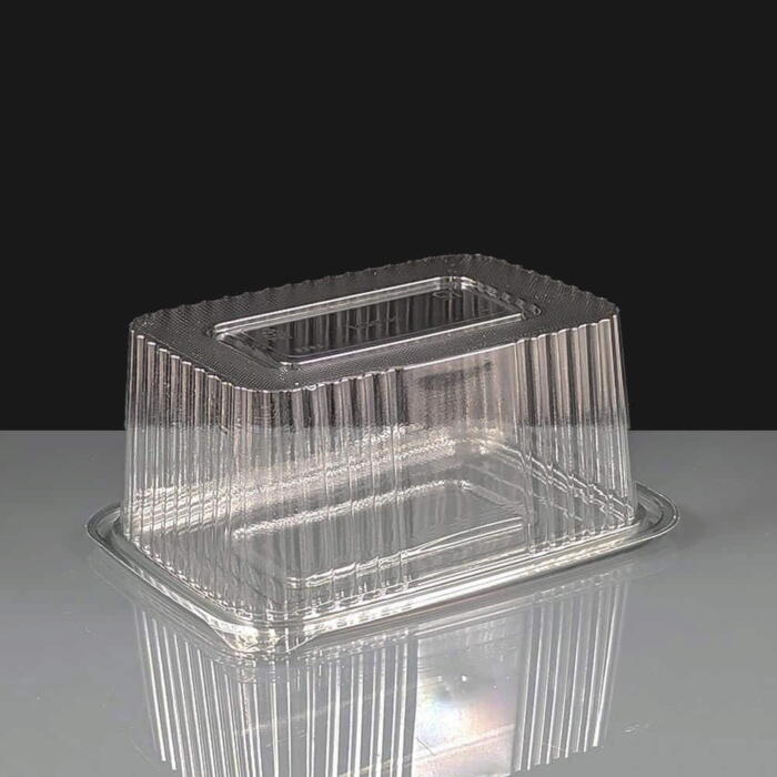 Diamond PET 1000cc Clear Hinged Salad Container