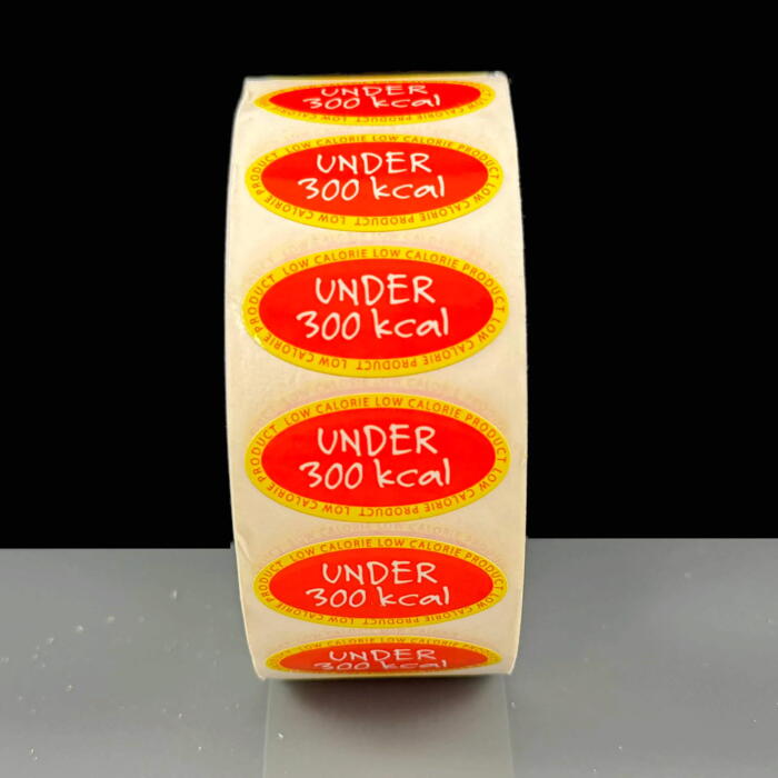 Printed Under 300 kcal Oval Food Packaging Label