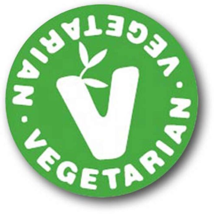 Round Green Vegetarian Food Packaging Label