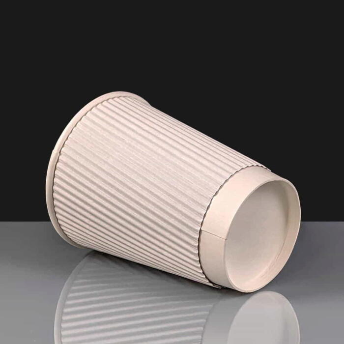 8oz White Ripple Paper Coffee Hot Drink Cups