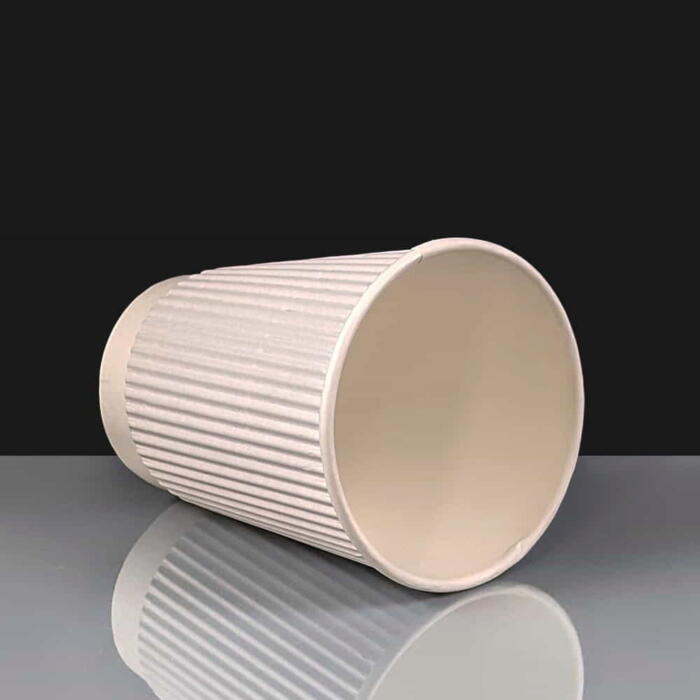 8oz White Ripple Paper Coffee Hot Drink Cups