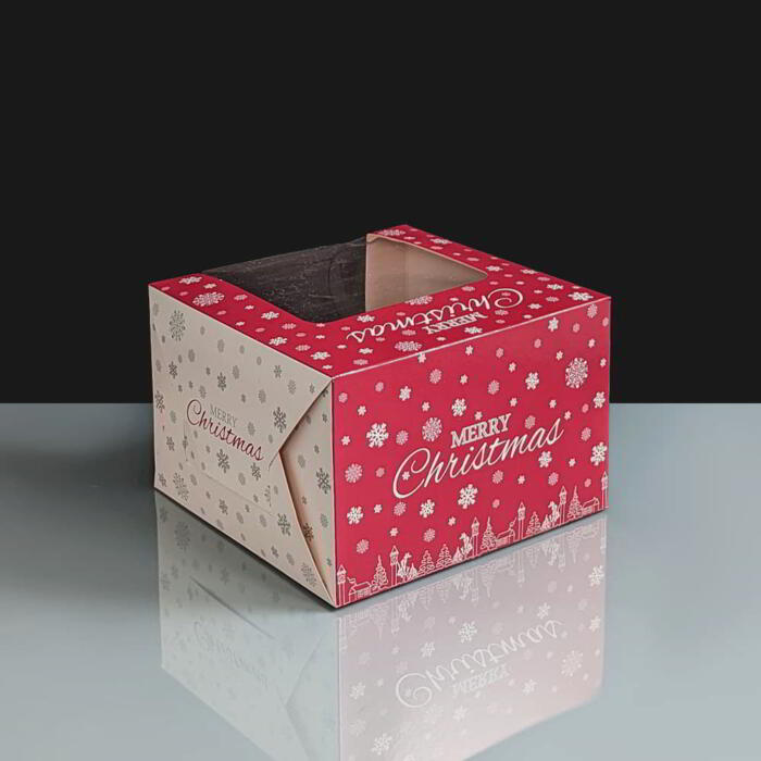 Premium Window Christmas Snowflake Cake Box 6x6x4 inch