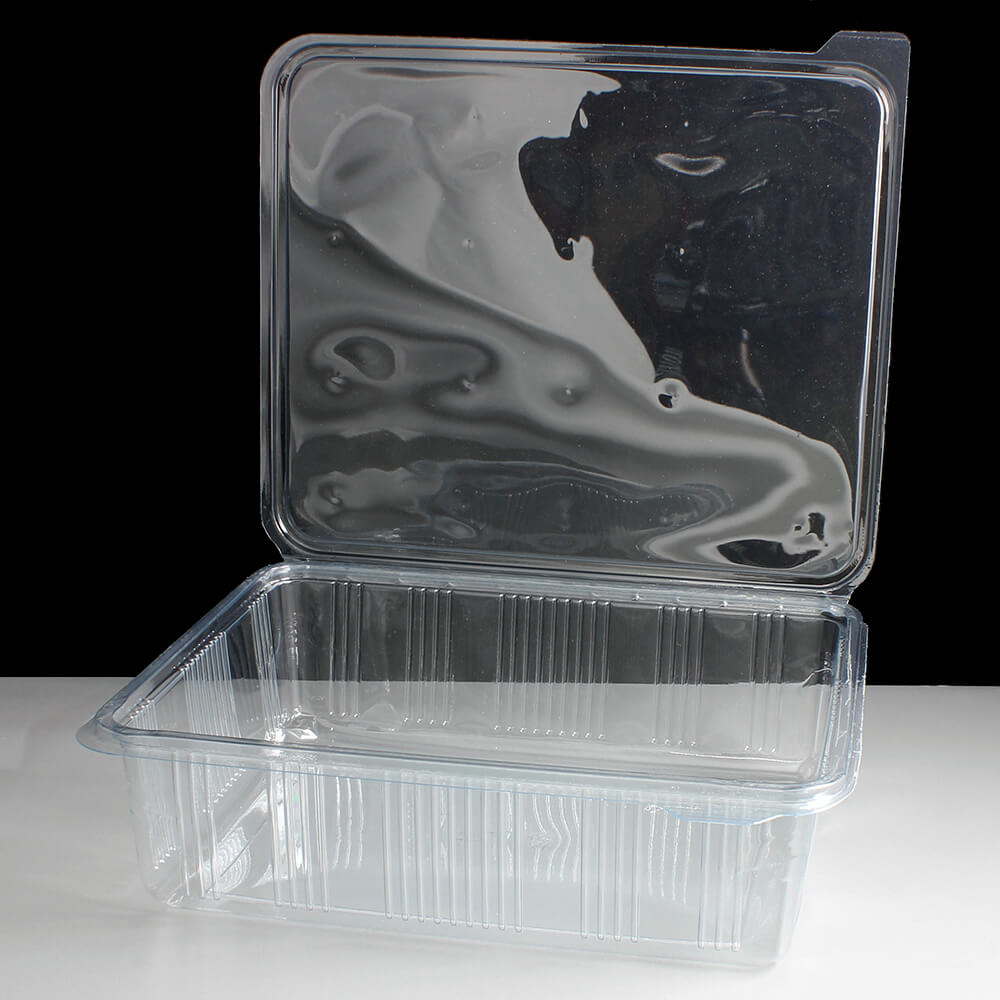Crystal 2000cc Clear Hinged Salad Container