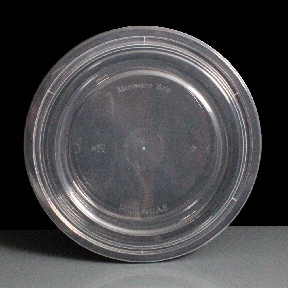 24oz Round Black Plastic Take Away Food Container and Lid