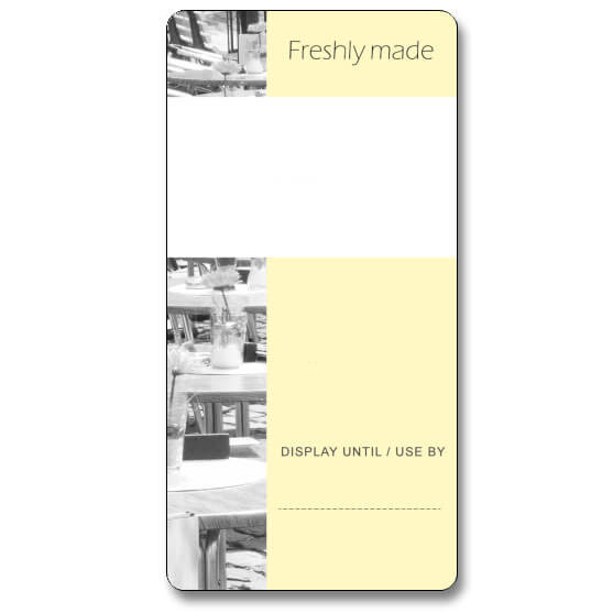 Custom Sandwich Labels Freshly Made Cafe Yellow Roll of 25