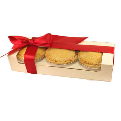 Windowed White Pie or Tart Boxes 9x3x2"